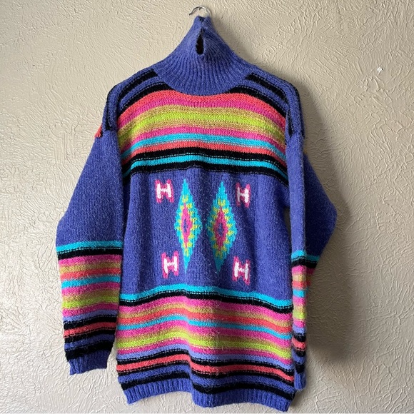 kitty hawk | Sweaters | Kitty Hawk Vintage Aztec Print Turtleneck ...